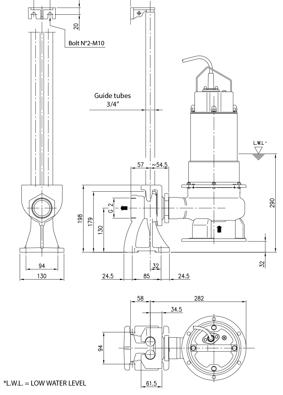 پمپ لجنکش تمام استیل ابارا EBARA مدل DW DW VOX